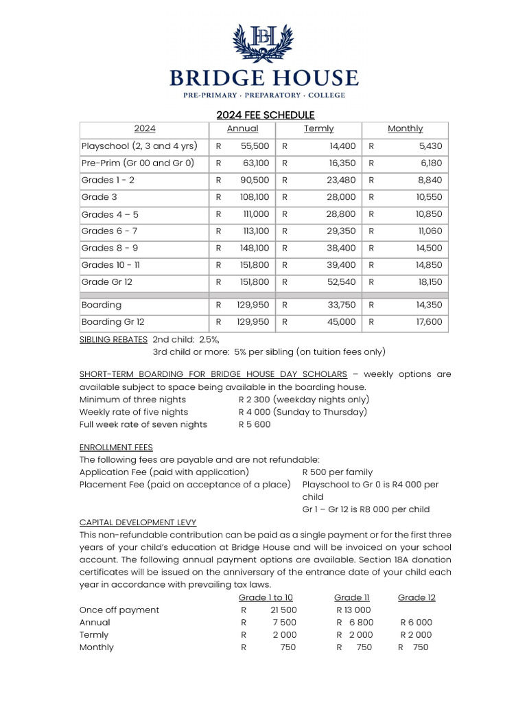 2024-Fee-Schedule | PDF | Fee | Payments