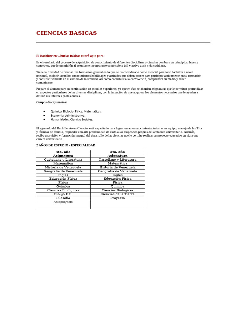 Ciencias Basicas | PDF