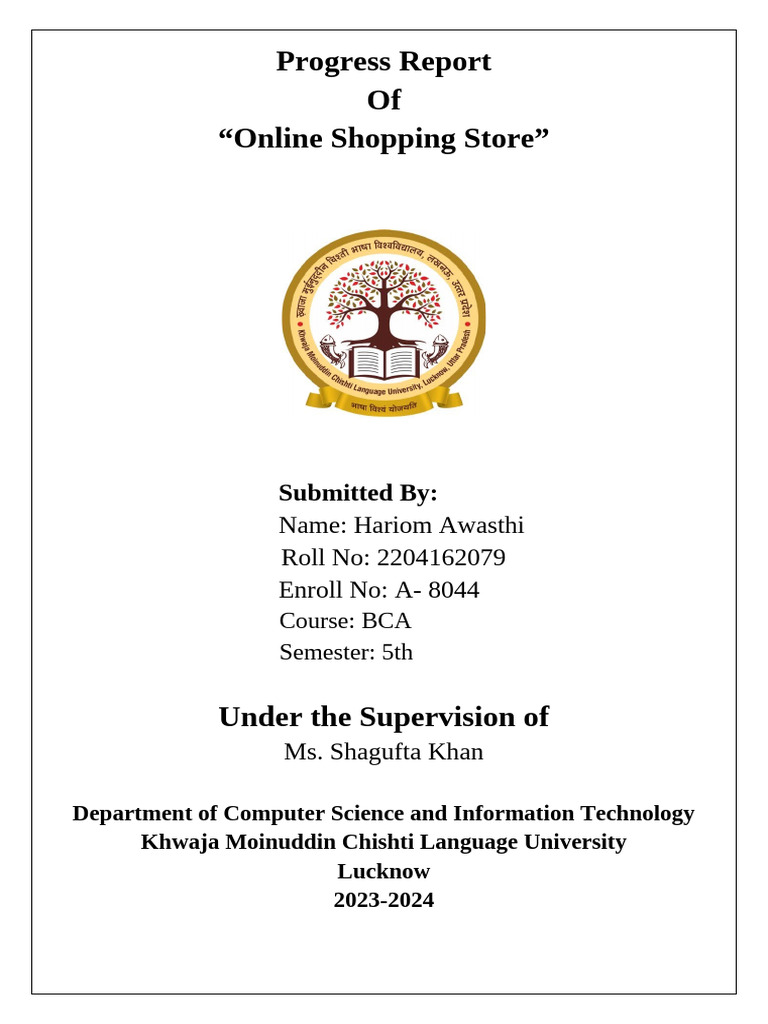 Hariom Report Progress Pdf Online Shopping E Commerce