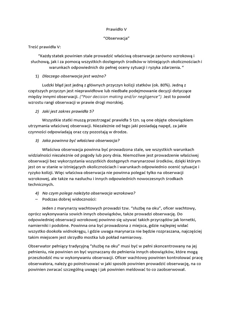 Prawidło 5-Obserwacja | PDF