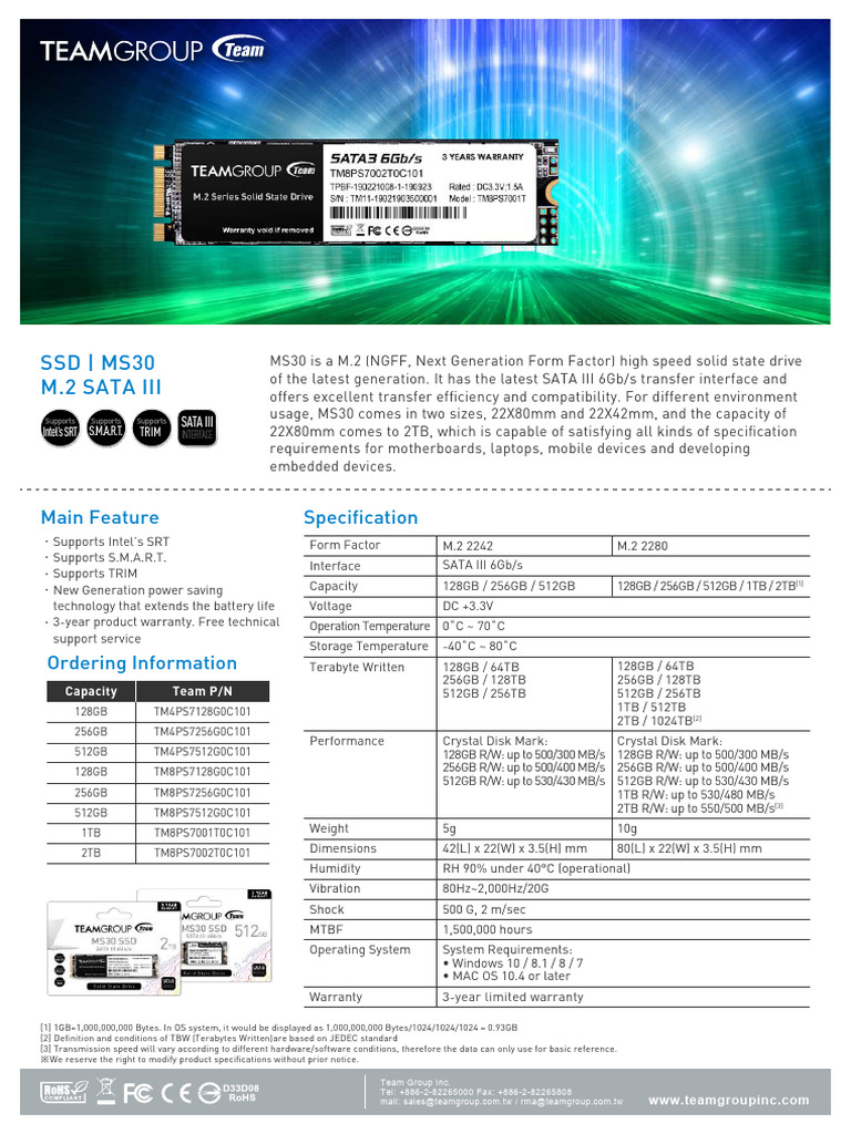 ms30 en | PDF | Solid State Drive | Byte