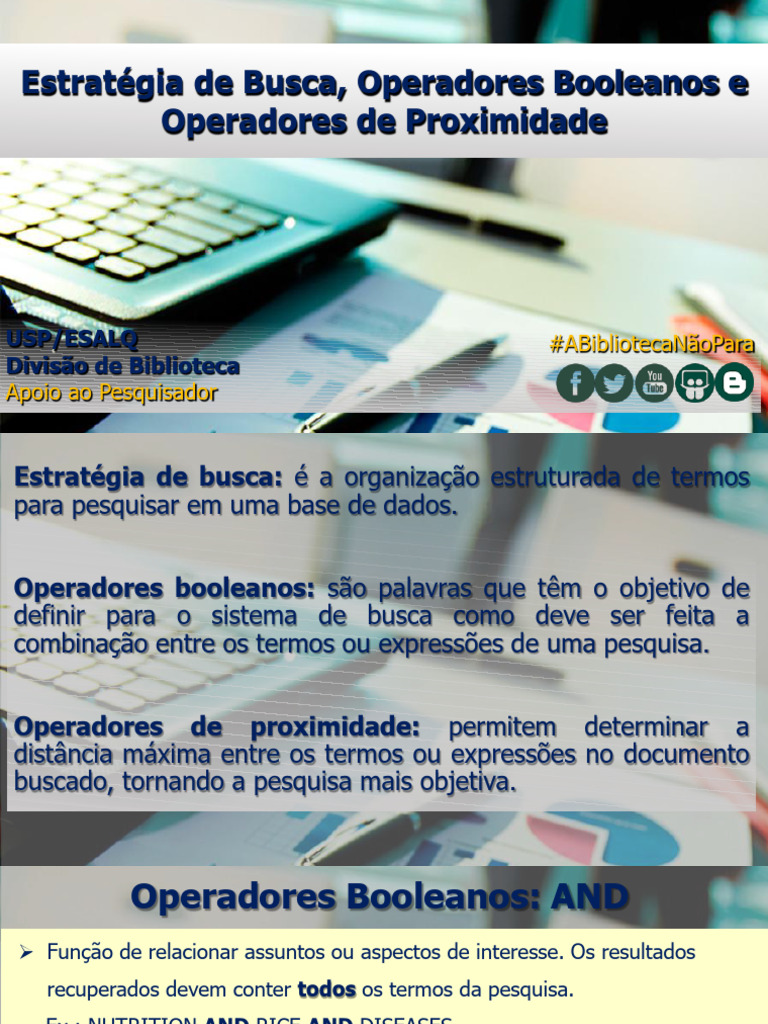 Estratégia de Busca, Operadores Booleanos e Operadores de Proximidade | PDF