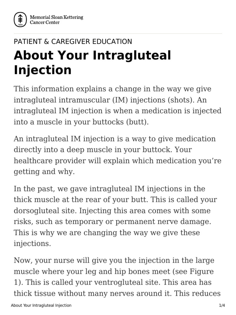 About Your Intragluteal Injection | PDF | Injection (Medicine ...