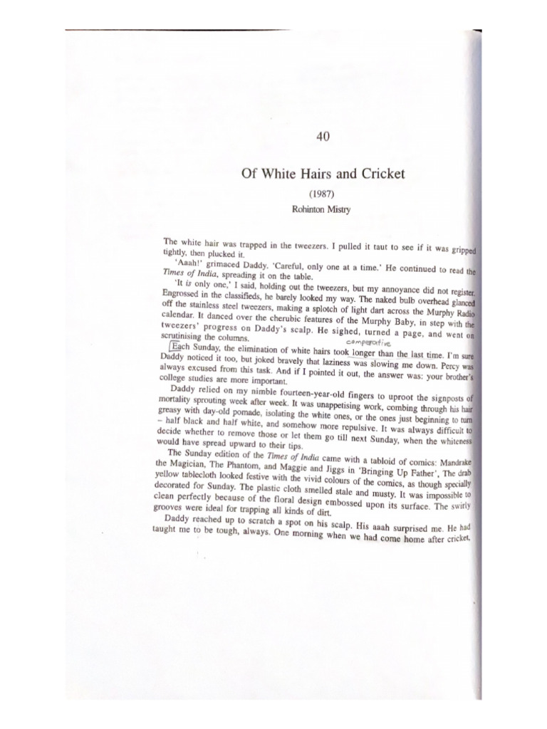 Of White Hairs and Cricket | PDF