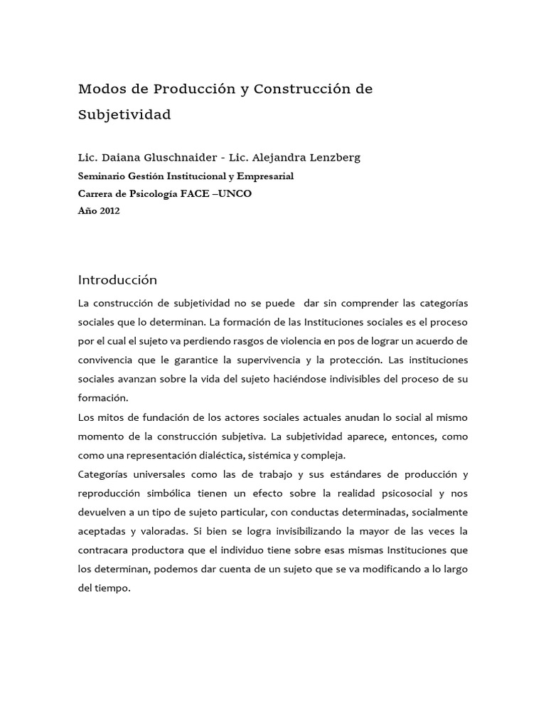 Ficha Gluschnaider Lenzber Modos de Produccion y Constuccion de ... Ficha Gluschnaider Lenzber Modos de Produccion y Constuccion de ...