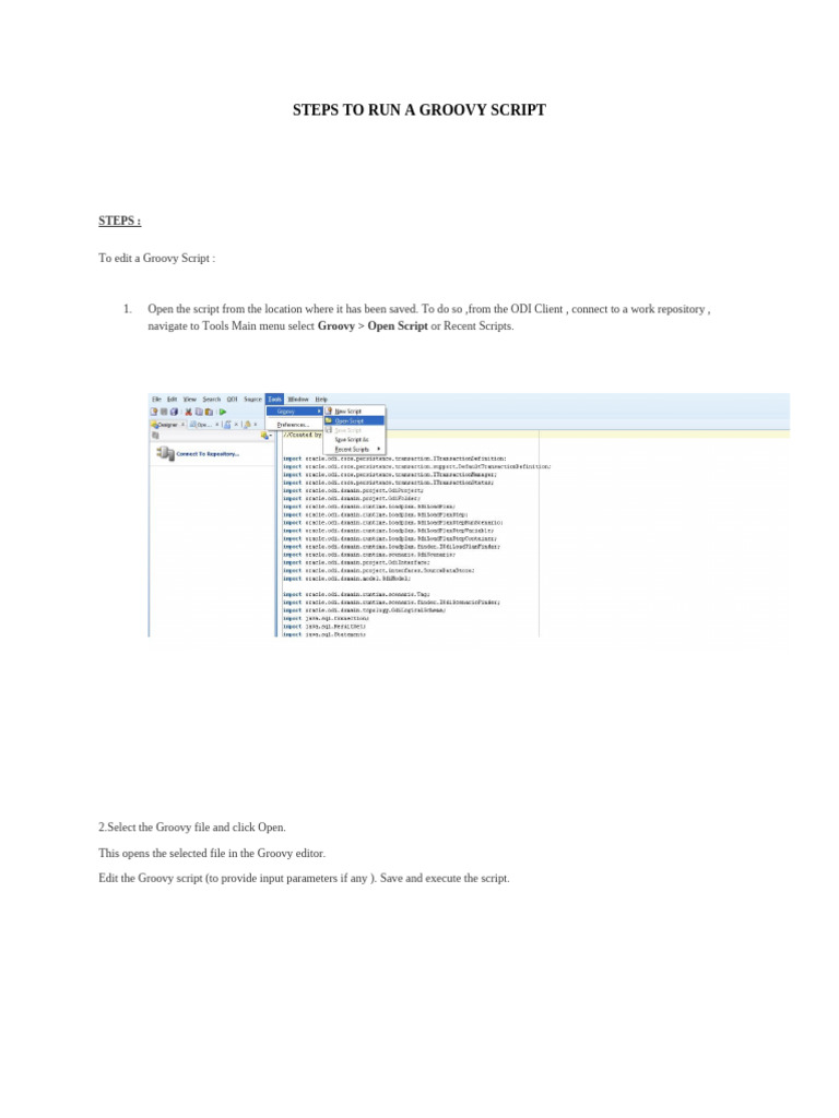 Steps To Run Groovy Script | PDF Steps To Run Groovy Script | PDF