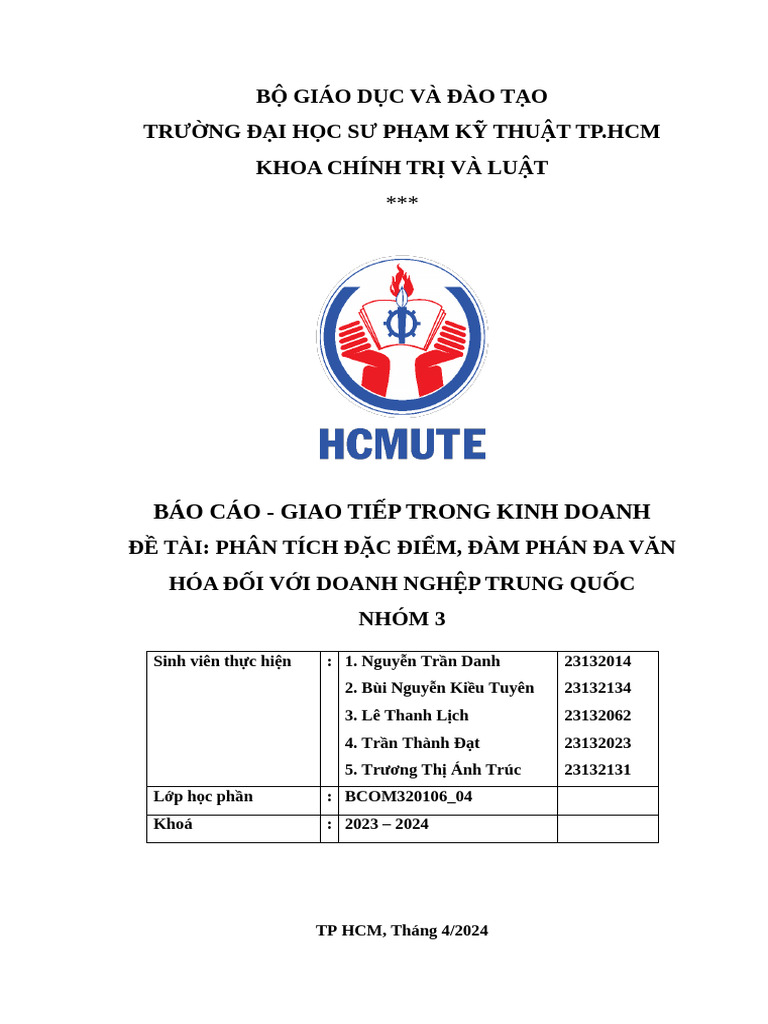 (GTTKD) Nhóm 3 - Trung Quốc | PDF