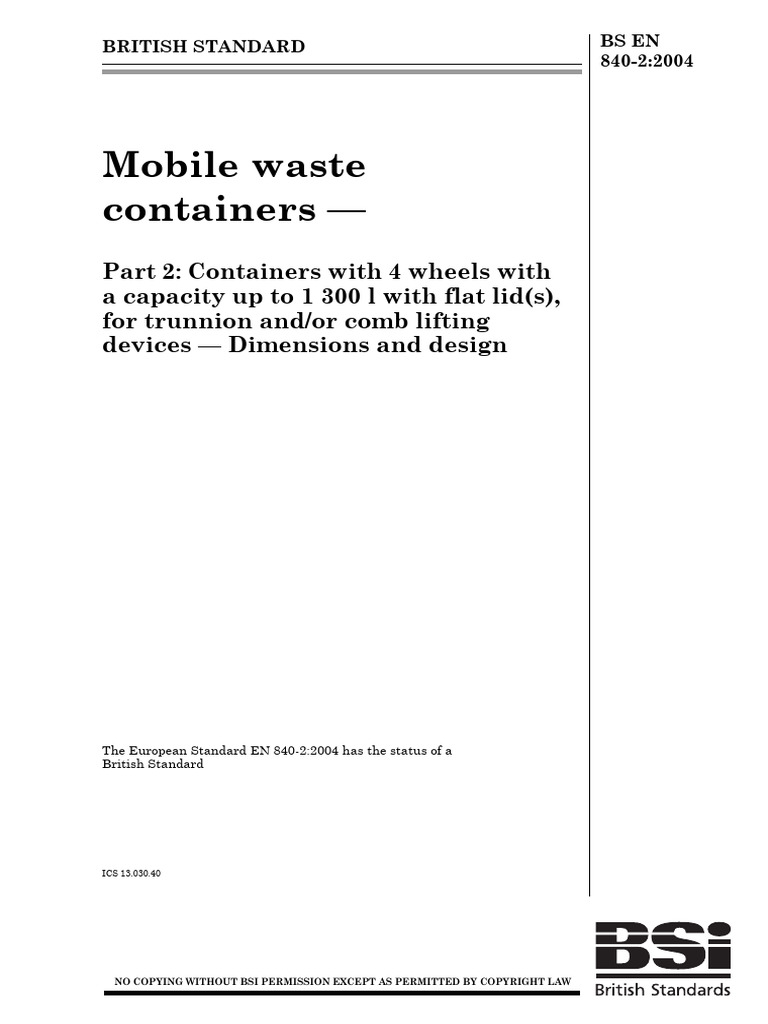 Mobile Waste Containers | PDF | Regulation | International Organization ...
