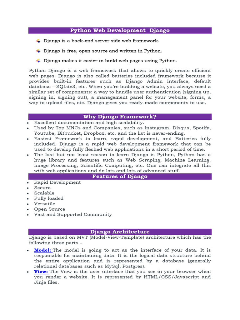 UNIT - 5 - Django Framework | PDF | World Wide Web | Internet & Web