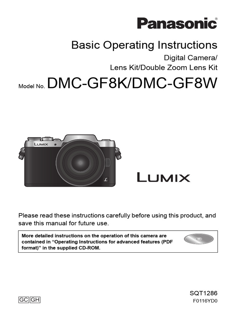 Dmc-Gf8K/Dmc-Gf8W: Basic Operating Instructions | PDF | Shutter Speed | Shutter (Photography)