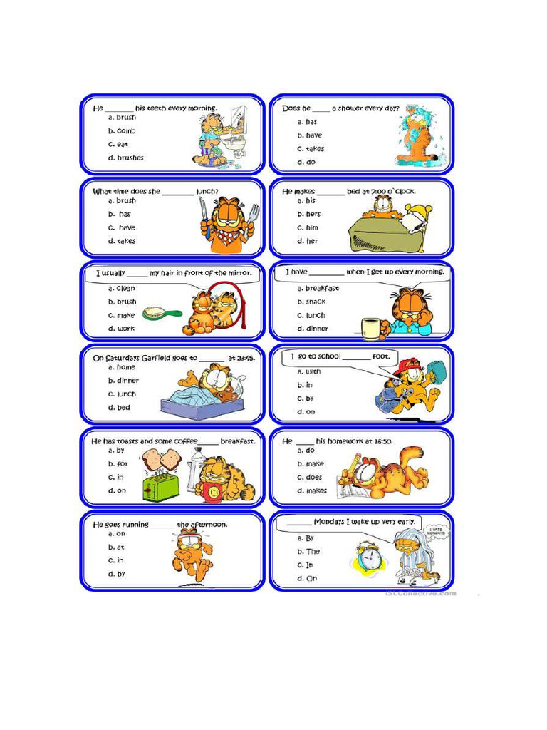 Present Simple and Routine Speaking Cards - 77579 - 1 | PDF