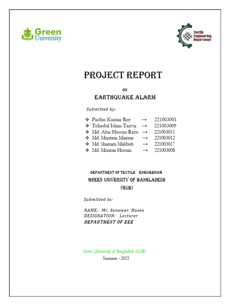 Physics Project Report | PDF | Earthquakes | Seismology