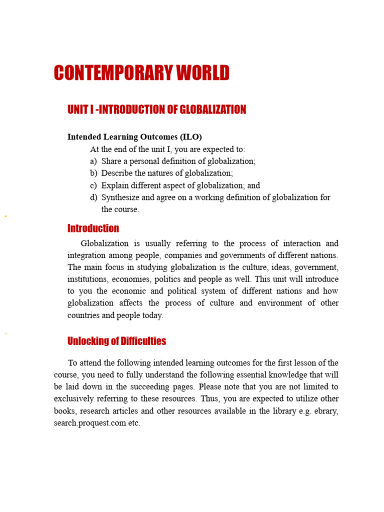 Understanding Globalization Concepts | PDF | Globalization | United Nations
