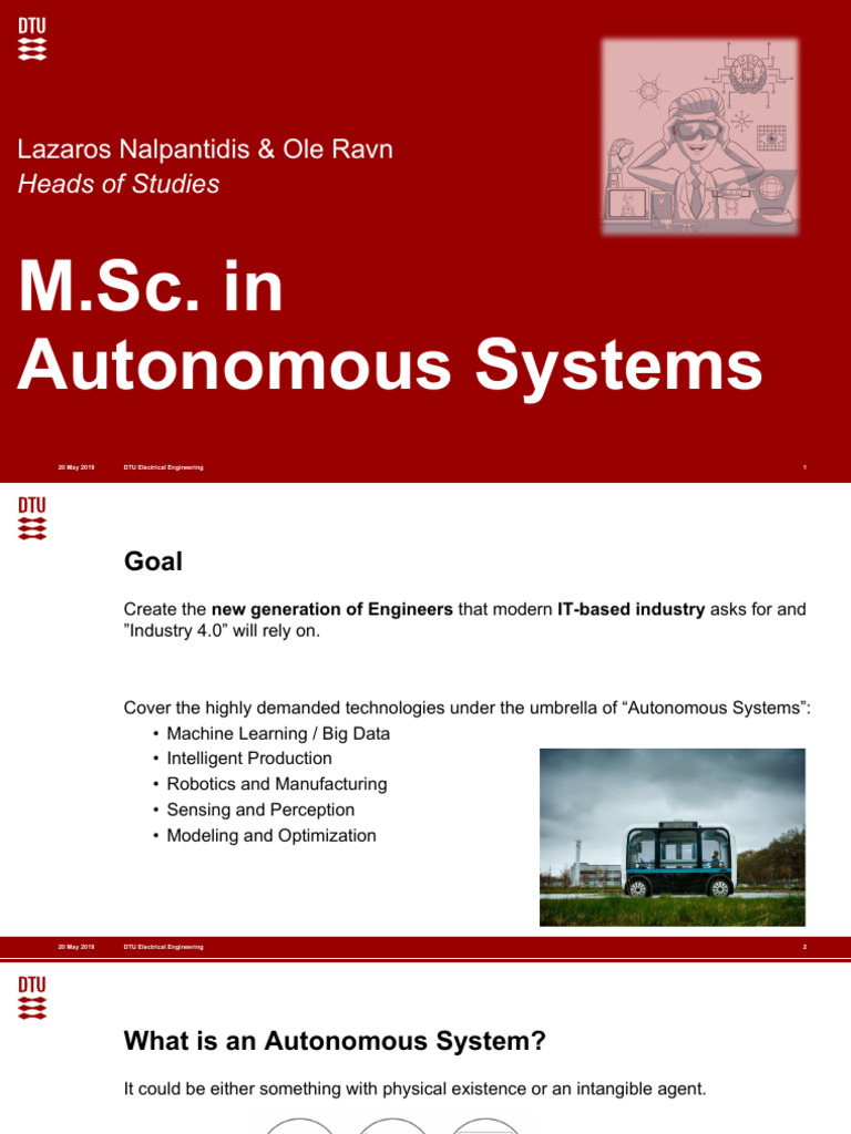 Master in Autonomous Systems Info Day June 2019 | PDF | Engineering ...