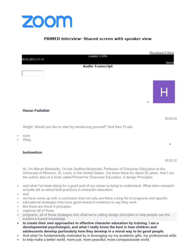 character education interview | PDF | Teachers | Curriculum