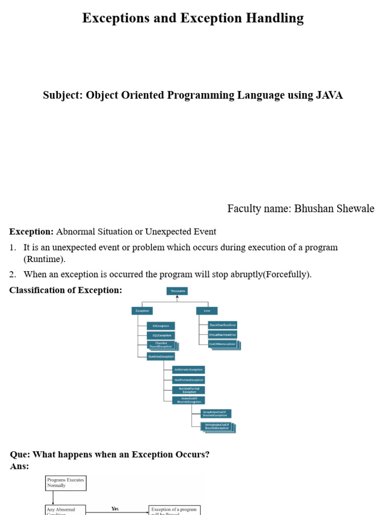 Unit 8 Exception Handling | PDF | Class (Computer Programming) | Pointer (Computer Programming)