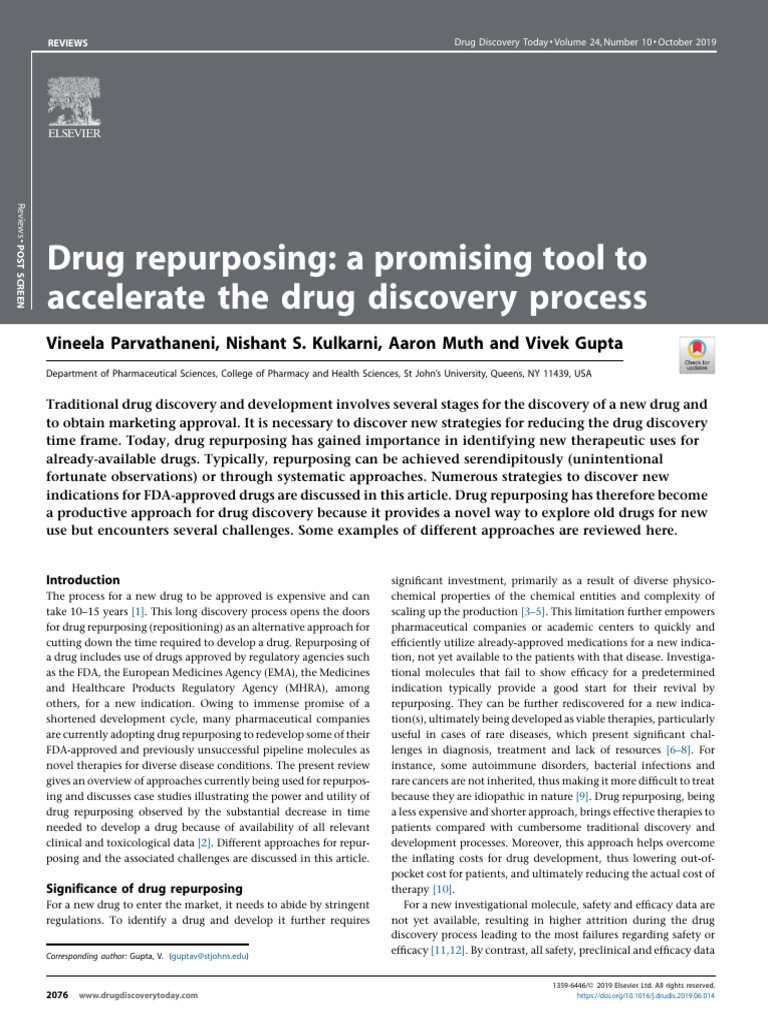 a promising tool to accelerate the drug discovery process | PDF | Drug Discovery | Clinical Trial