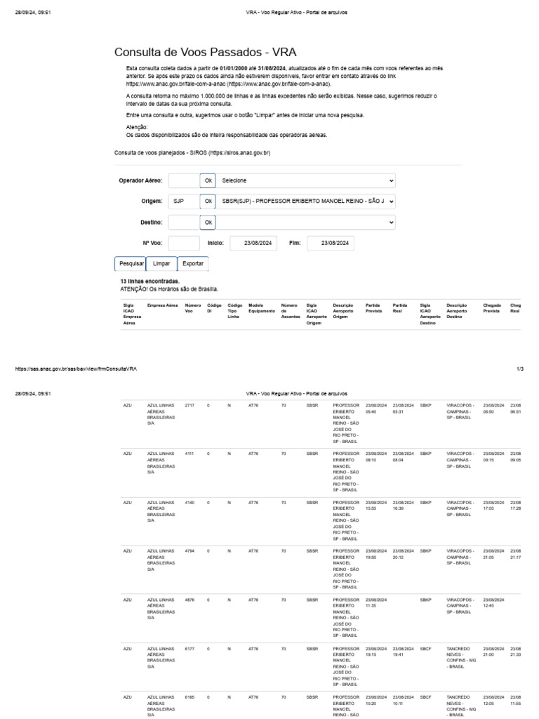 Consulta de Voos no Portal VRA | PDF | Aviação civil | Aviação