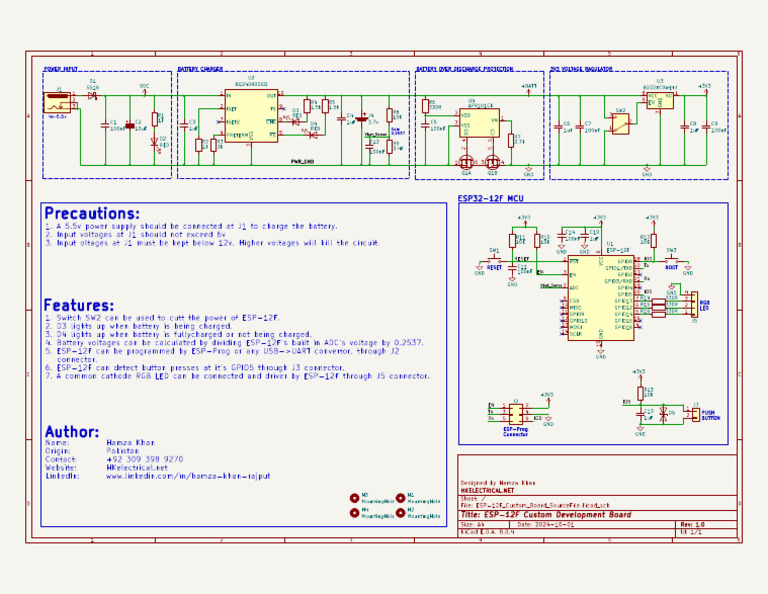 ESP-12F Custom Board Schematics | PDF