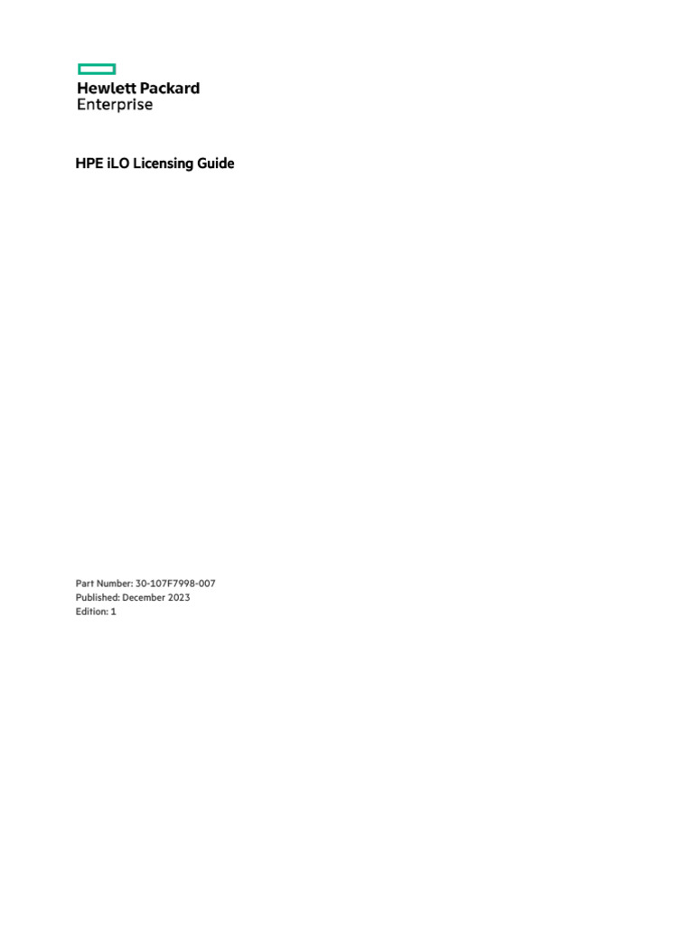 Hpe Ilo Licensing Guide Pdf Command Line Interface Server Computing