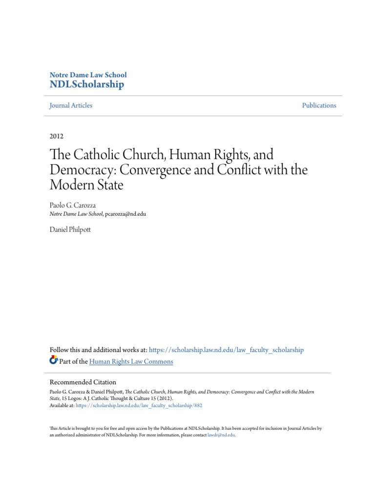 Catholic Church and Human Rights Dynamics | PDF | Catholic Church ...