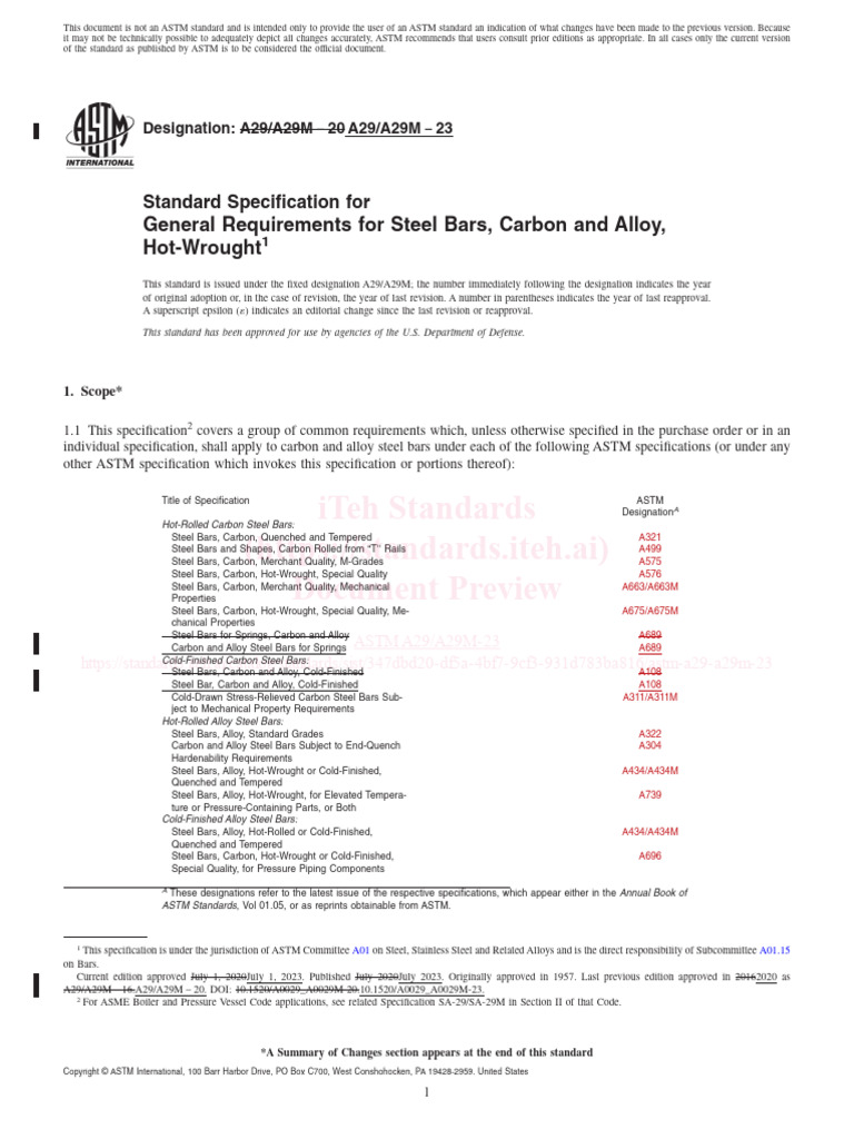 Astm A29-A29m-23 | PDF | Steel | Specification (Technical Standard)