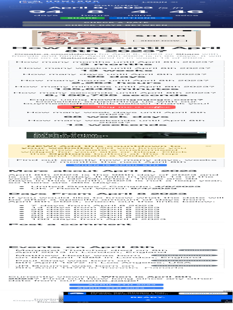 How Long Until April 8th 2023 | PDF