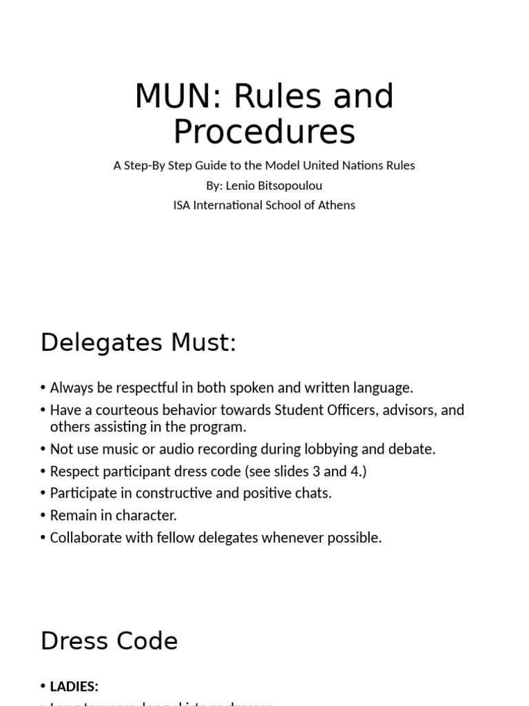 MUN Guide for New Delegates | PDF