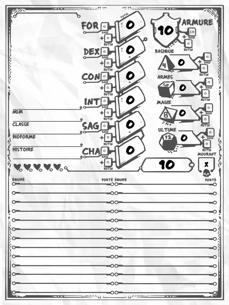 ICR ICRPG FichePerso WarpShell Inscriptible V1 | PDF
