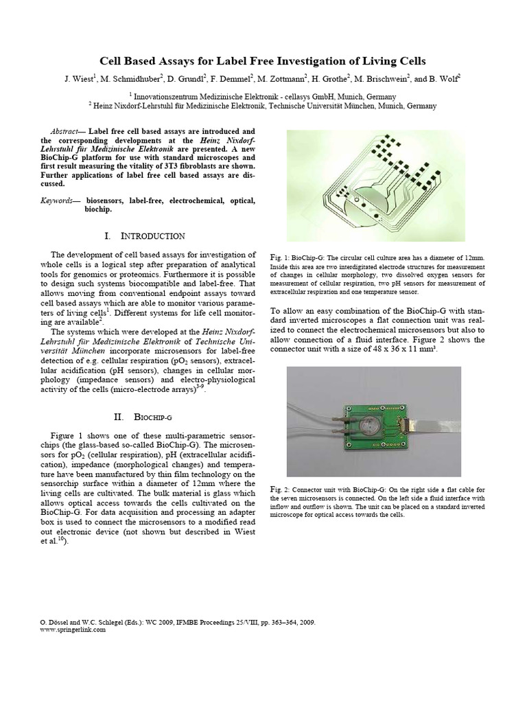 Cell Based Assays For Label Free Investigation of Living Cells | PDF ...