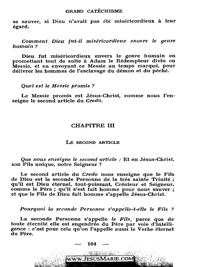 Grand Catéchisme de Saint Pie X | PDF | Jésus | Marie, mère de Jésus
