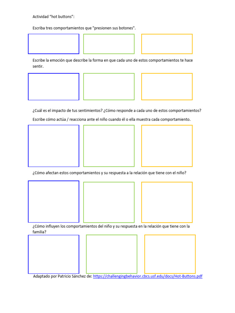 Hot Buttons Activity | PDF