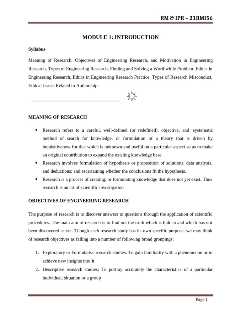 Research Methodology and Intellectual Property Rights 21rmi56 | PDF ...