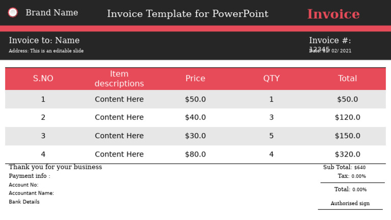 78902-Invoice Template For PowerPoint | PDF