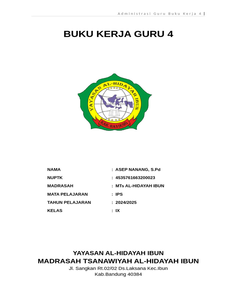 Cover Buku Kerja Guru 4 | PDF