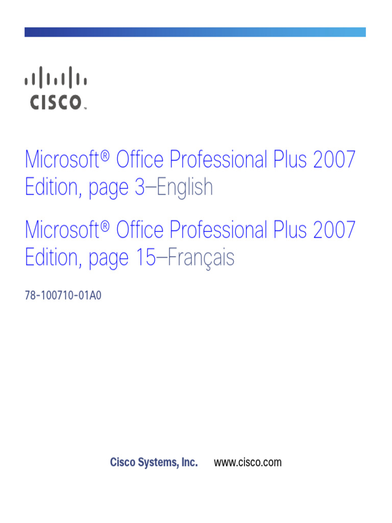 Microsoft® Office Professional Plus 2007 Edition, Page 3 Microsoft ...