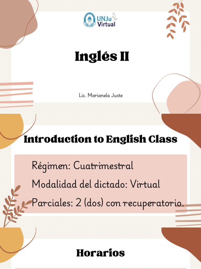 Introduction to the English Class | PDF