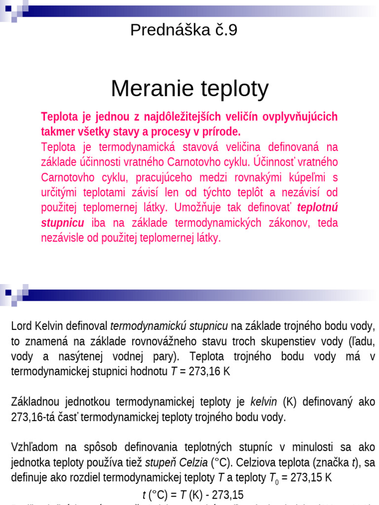 Meranie Teploty | PDF