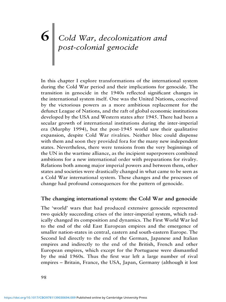 Cold War Decolonization and Postcolonial Genocide | PDF | Hutu | Khmer ...