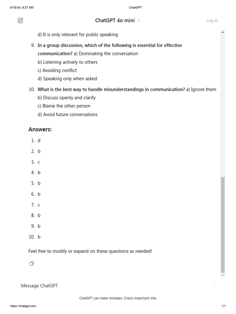 ChatGPT MCQ 1-10 ANSWER | PDF