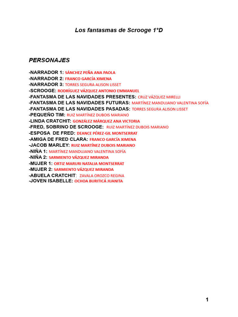 22-23 Scrooge 1°D Final | PDF | Ebenezer Scrooge | Jacob Marley