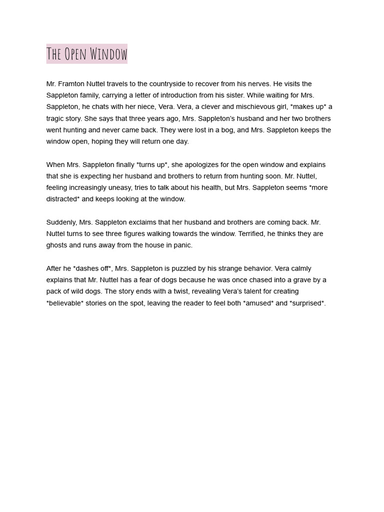 The Open Window | PDF