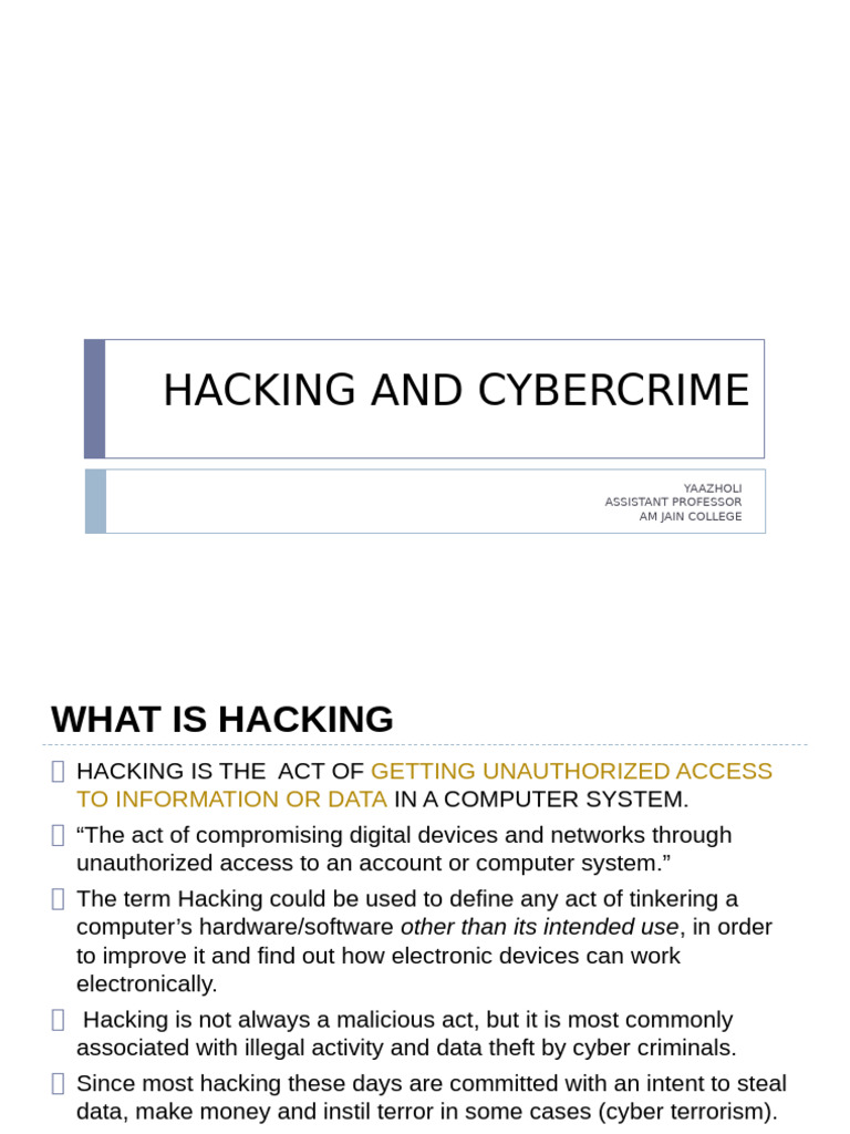 Hacking and Cybercrime | PDF | Security Hacker | Malware