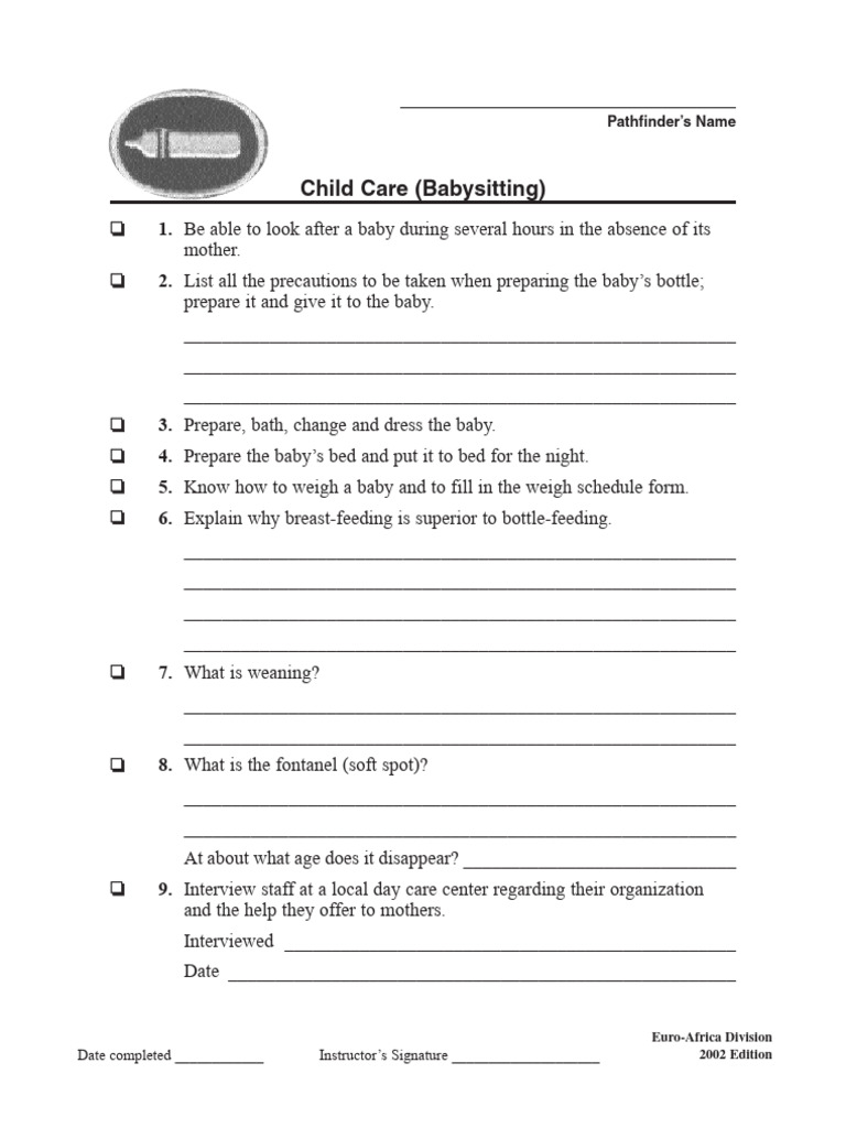 Child Care Babysitting | PDF