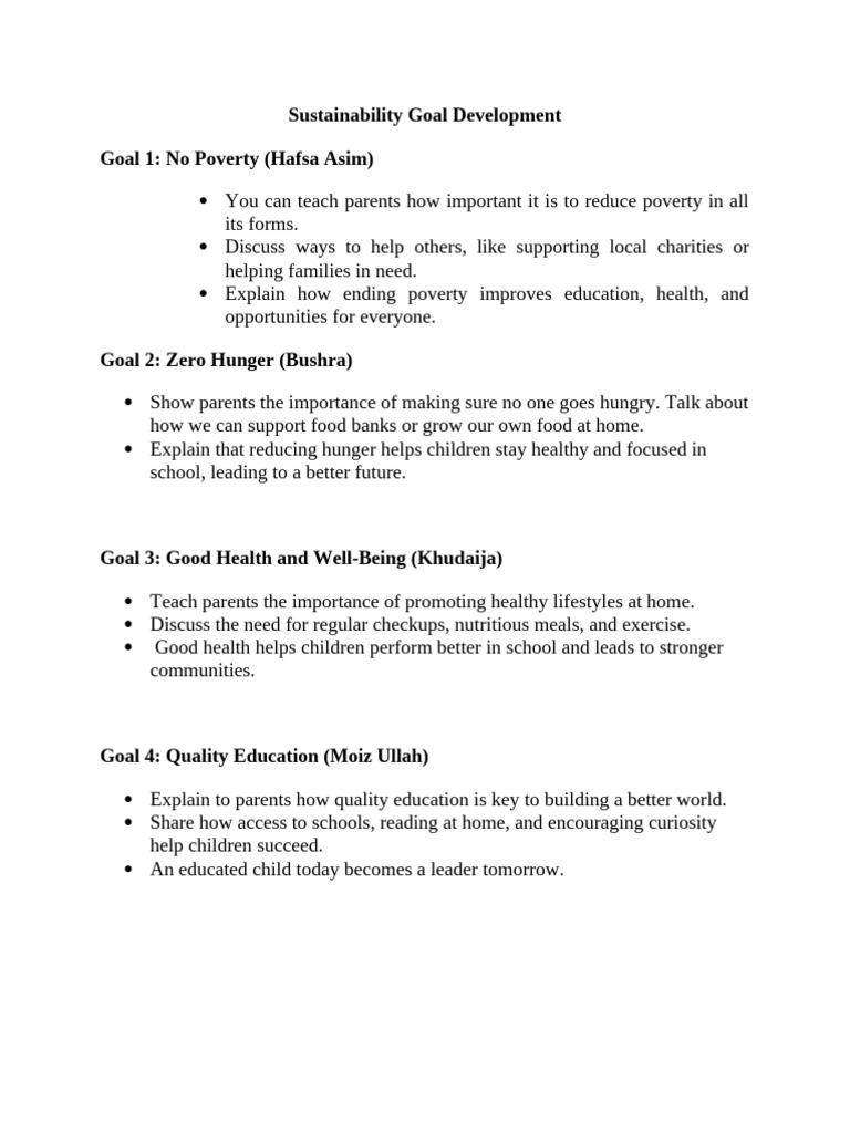 Sustainability Goal Development | PDF | Sustainability | Poverty