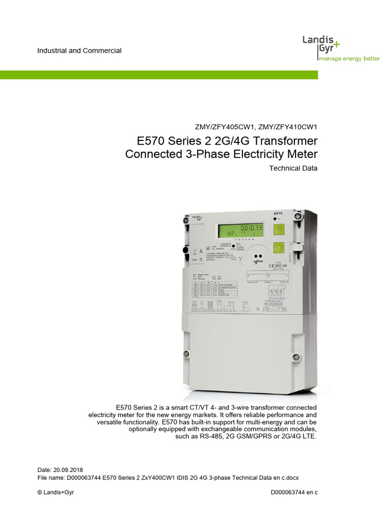 E570 Series 2 Electricity Meter Data | PDF | General Packet Radio ...
