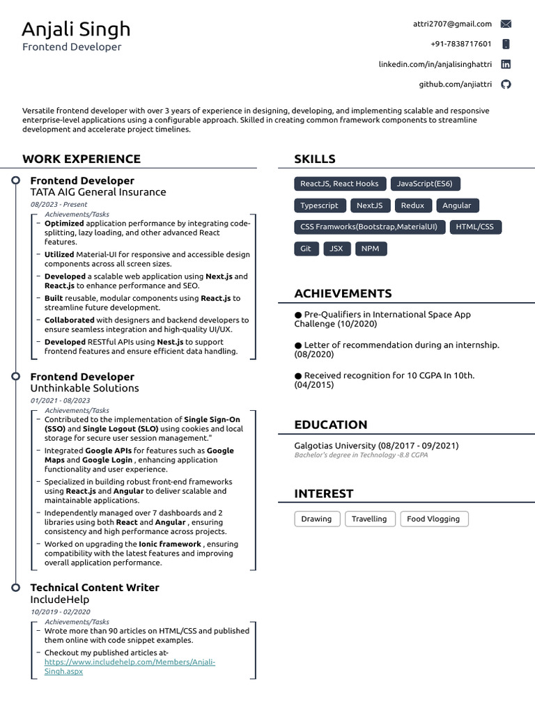 Anjali Singh Fronten 99172cbdb70fe | PDF | Software Engineering | Computer Libraries