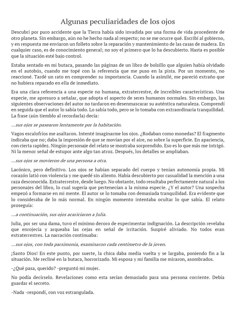 Algunas peculiaridades de los ojos | PDF