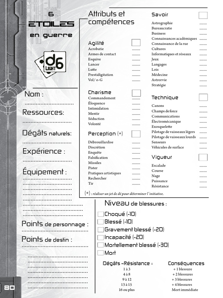 Compétences du système D6 | PDF