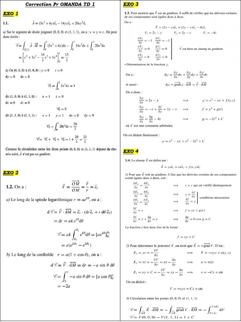Correction TD 1 Electro-MAn | PDF